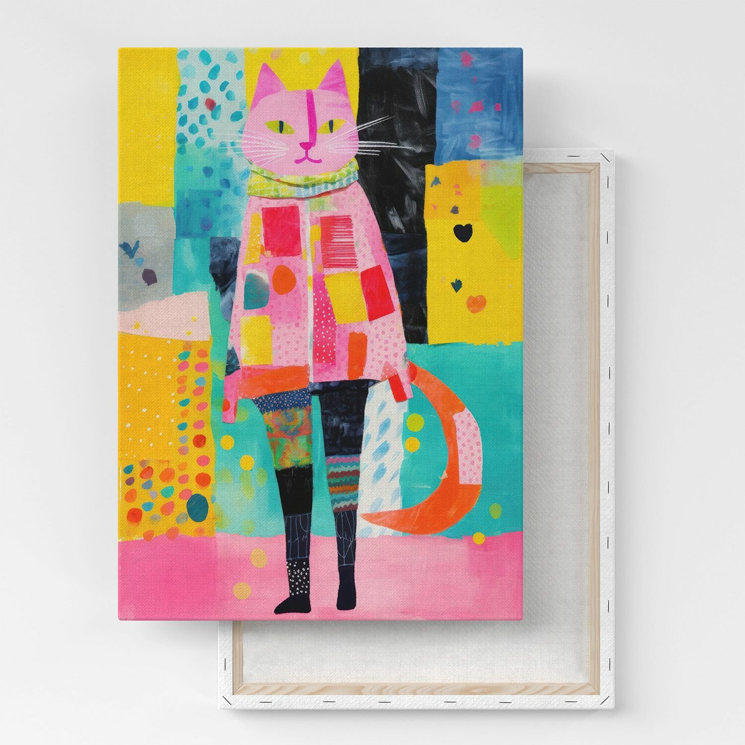 Картина на холсте, репродукция / Абстракция - Кошка / Размер 40 x 53 см