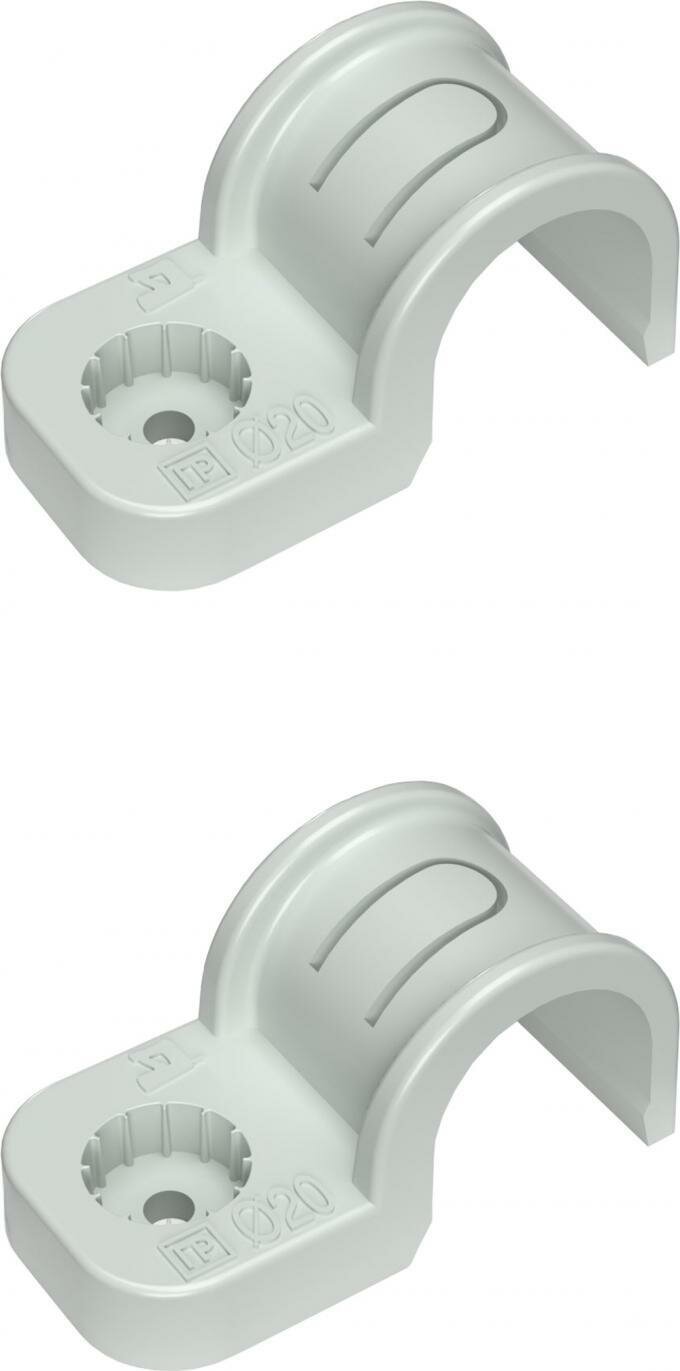 Скоба пластиковая круглая Промрукав 20мм серая (50 шт./уп) (комплект из 2 уп)