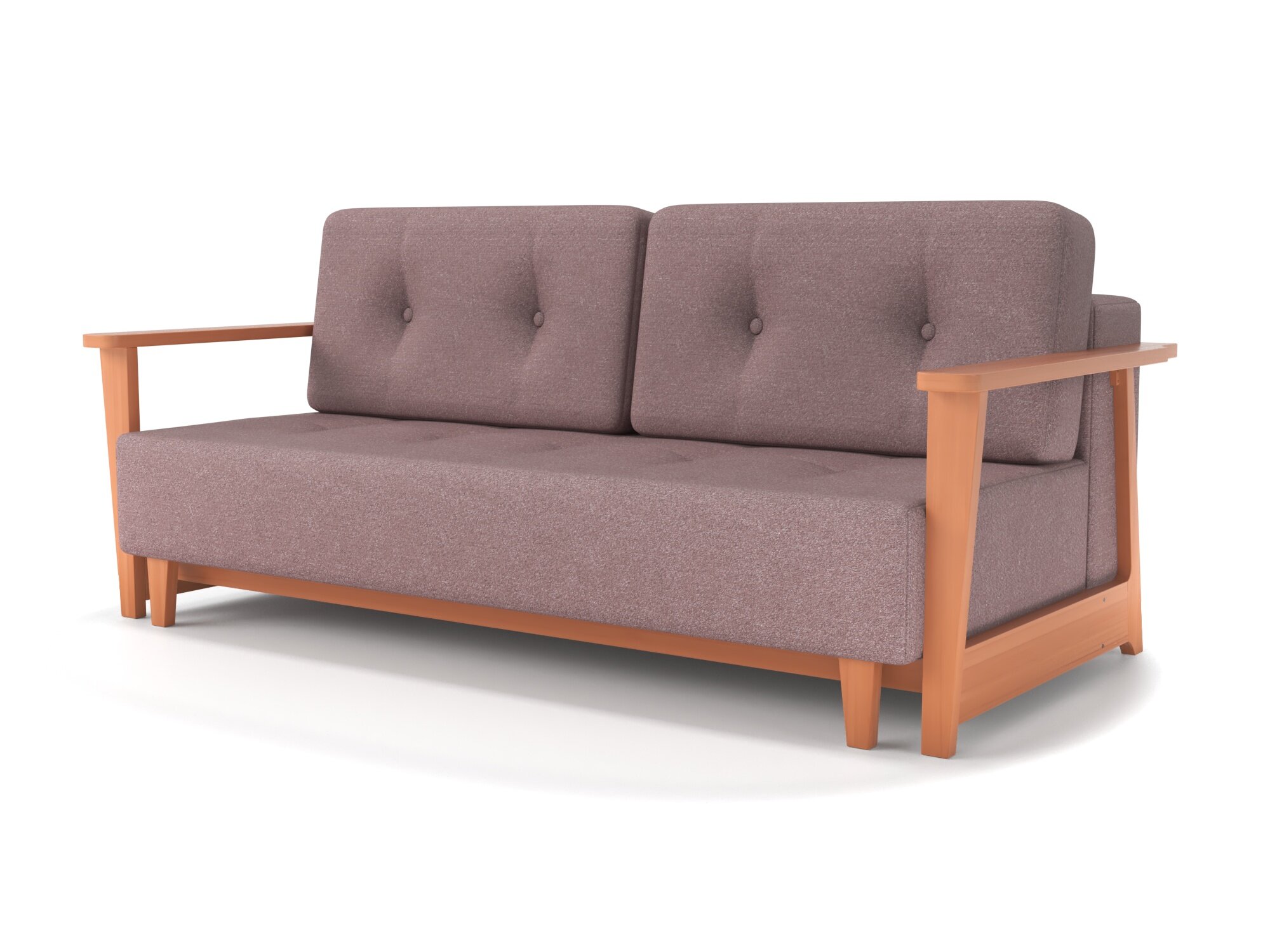 Прямой диван кровать Soft Element Гринрок Rose трехместный, раскладной (еврокнижка), шенилл, современный скандинавский