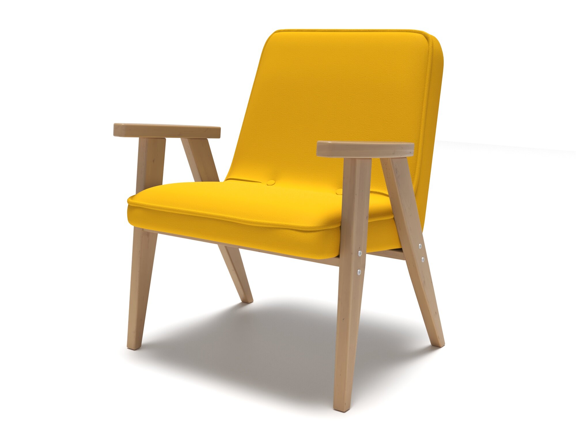 Мягкий стул кресло Soft Element Джек Yellow с подлокотниками и спинкой, вельвет, стиль скандинавский лофт, кухонный