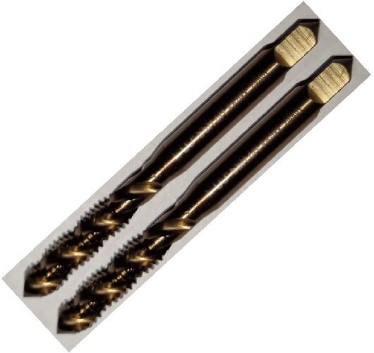 Метчик М 3х0,5 / Набор 2 шт Чистовые №2 / HSS Co Кобальт Винтовая канавка ANGO.UFA по Нержавейке