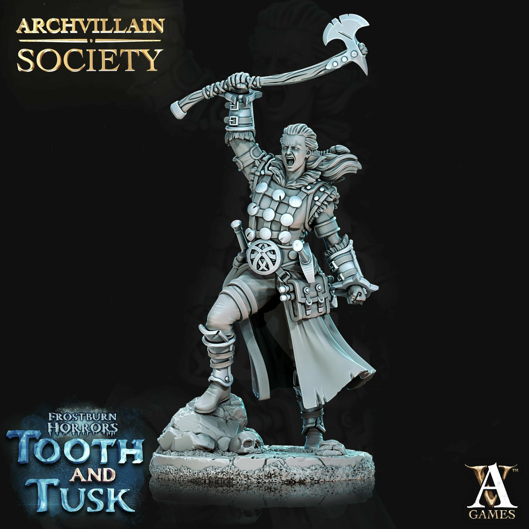 Миниатюра D&D "Воительница варваров" 32 мм (DnD, Dungeons & Dragons, ДнД, Подземелья и Драконы, Pathfinder)