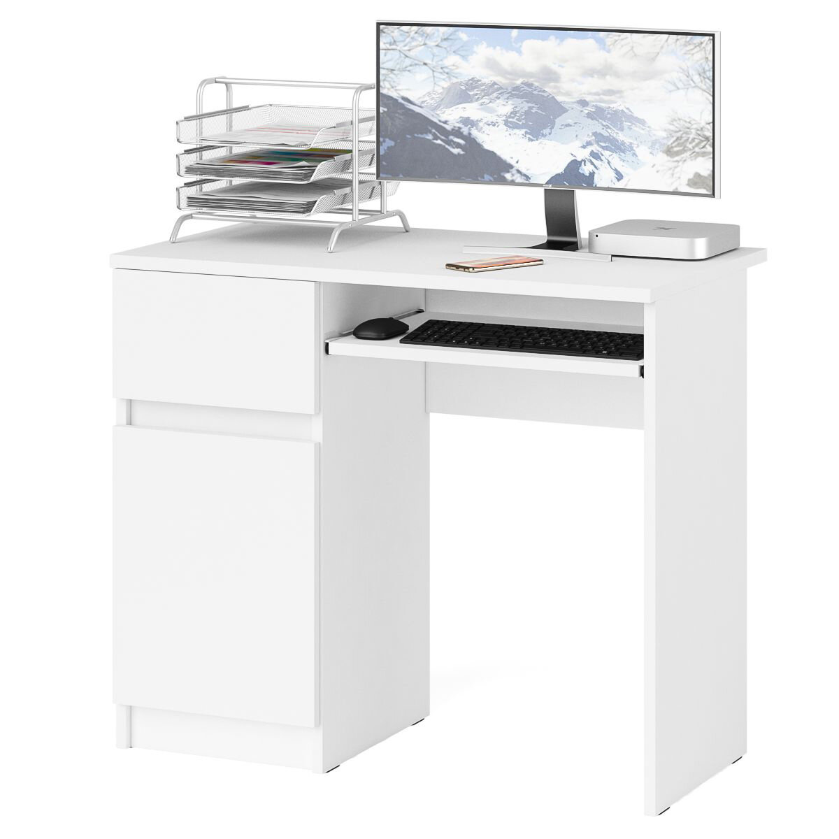 Компьютерный стол для дома, для школьника письменный Спасибо-Мебель 90см белый