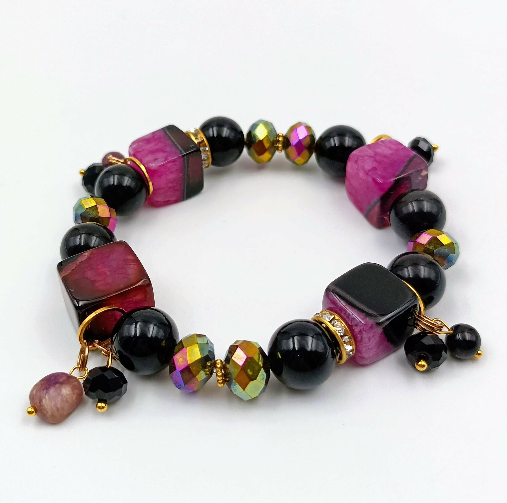 Браслет, кристалл, агат