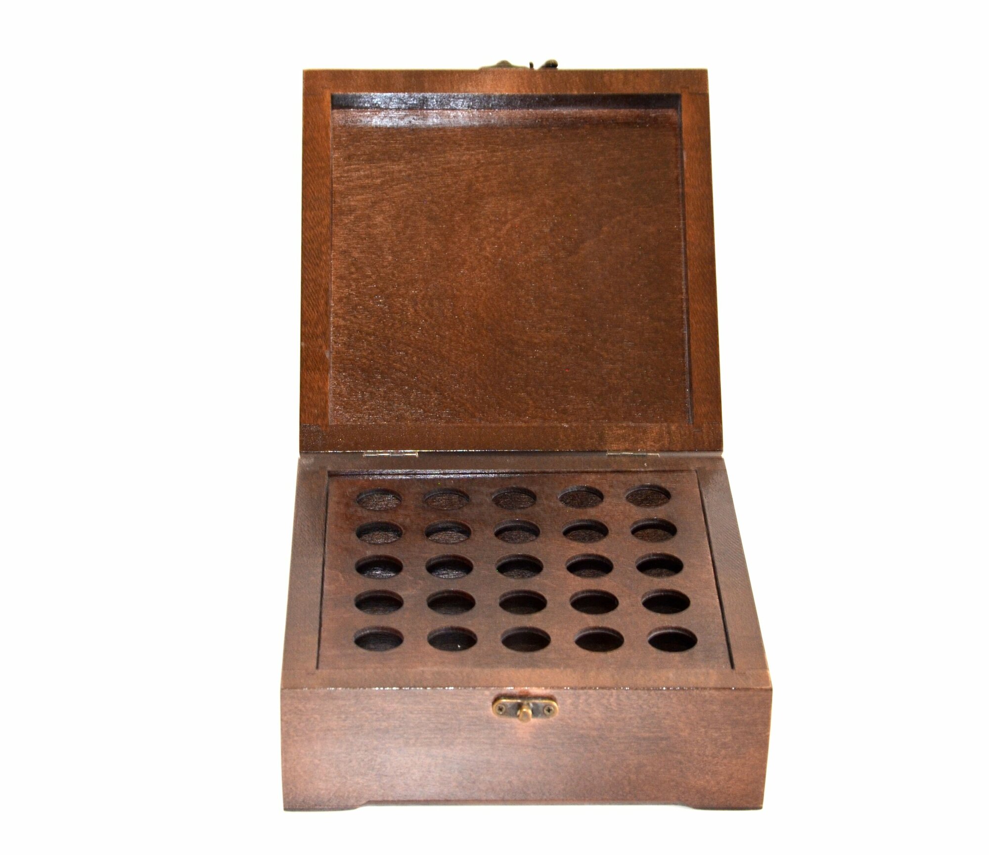 Шкатулка для аромамасел или патронов 20*20*8 на 25 ячеек