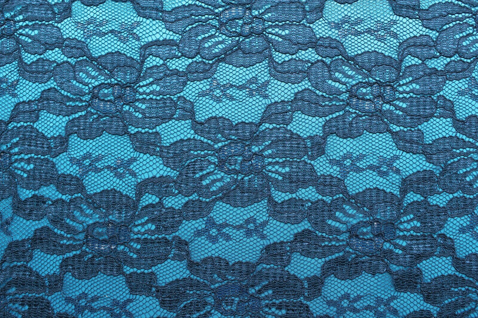 Ткань Кружево Cadena с кордовой вышивкой тёмно-синее, ш132см, 0,5 м