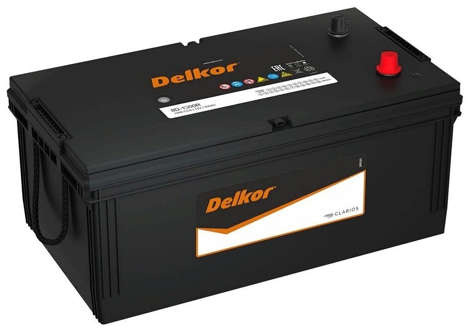 Аккумулятор автомобильный DELKOR 8D-1300R 220 А/ч 1300 А прям. пол. (3) Евро авто (509х275х238) 220.3 2024