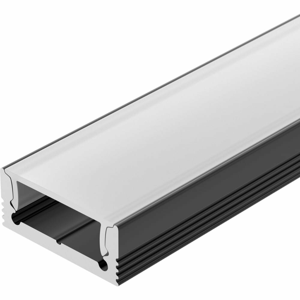 Профиль Arlight SL-SLIM-H7-2000 BLACK 2 м алюминиевый прямой профиль для стен, черный цвет, защита