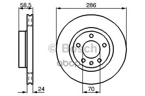 Тормозной диск Opel Omega B (03.1994-09.1999) F Bosch арт. 0986478594