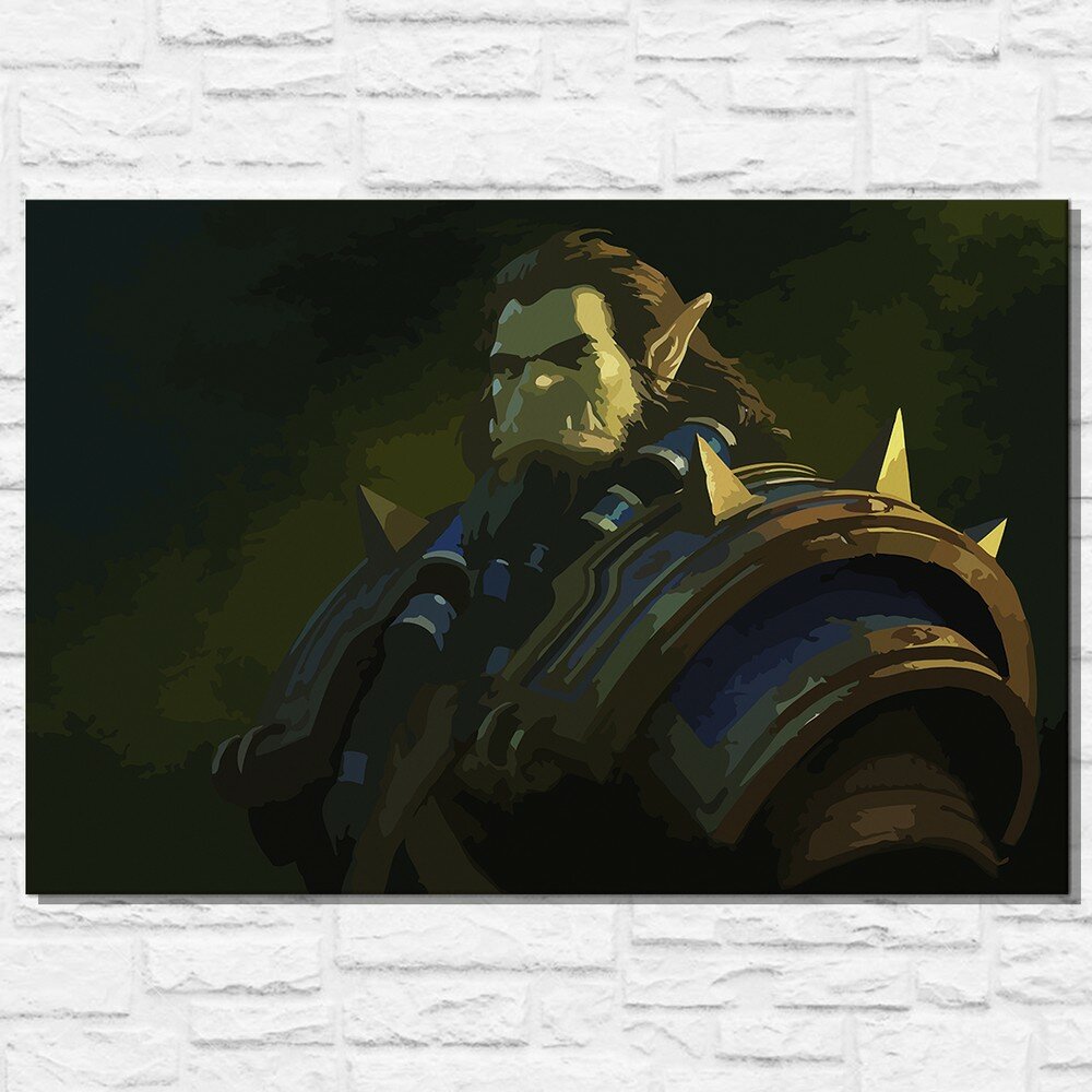 Картина по номерам на холсте игры world of warcraft (тралл, the war within, орда, шаман) - 14594 60х40