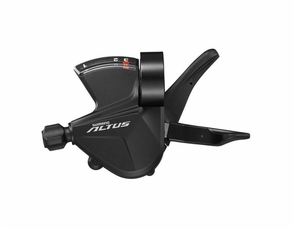 Шифтер Shimano Altus, M2010, лев, 3ск, индикатор, трос 1800мм, черный, без уп ASLM2010LB