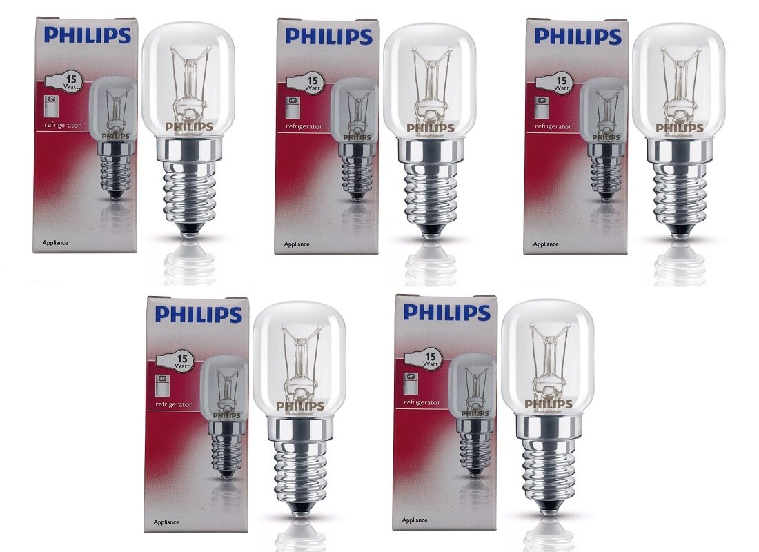 Лампа накаливания PHILIPS T25/57 CL E14 15 Вт для холодильника ( 5 штук )