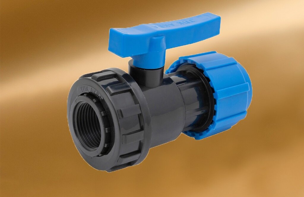 Кран шаров. ПНД 25х3/4 ц/г тпк-аква