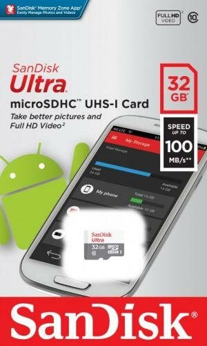 Карта памяти SANDISK 32GB microSDHC (SDSQUNR-032G-GN3MN)