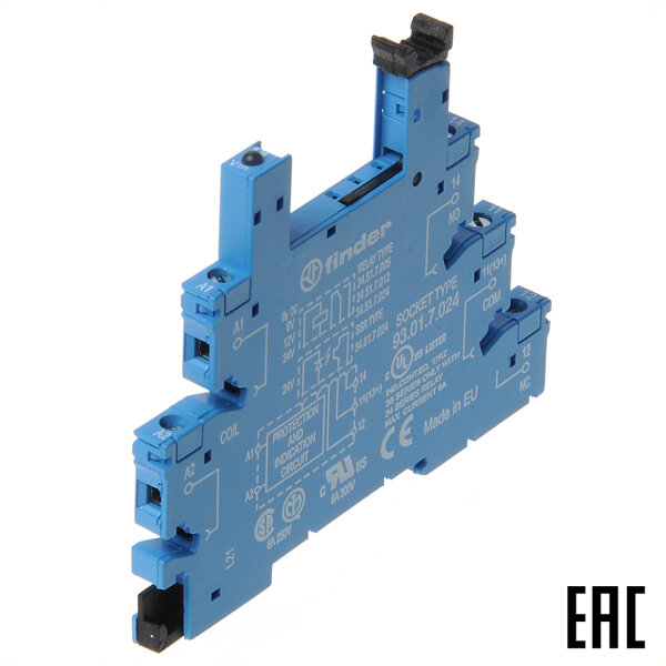 Розетка 93017024 для промежуточного реле серии 34 Finder (3 шт. в наборе)