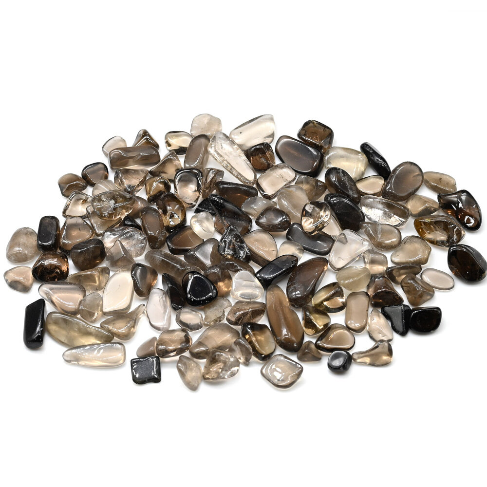 Раухтопаз (дымчатый кварц) галтовка фракция 10-20мм, упаковка 100г .