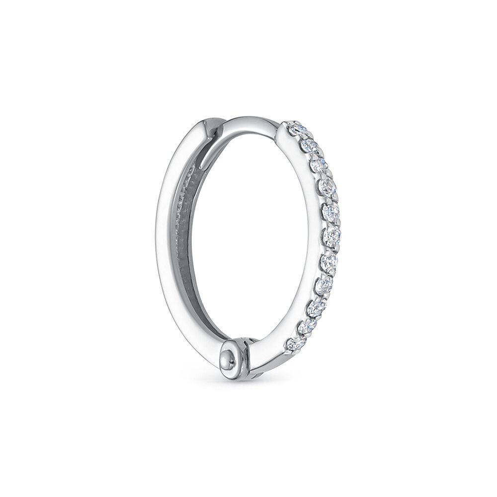 Пирсинг, белое золото, 585 проба, родирование, бриллиант