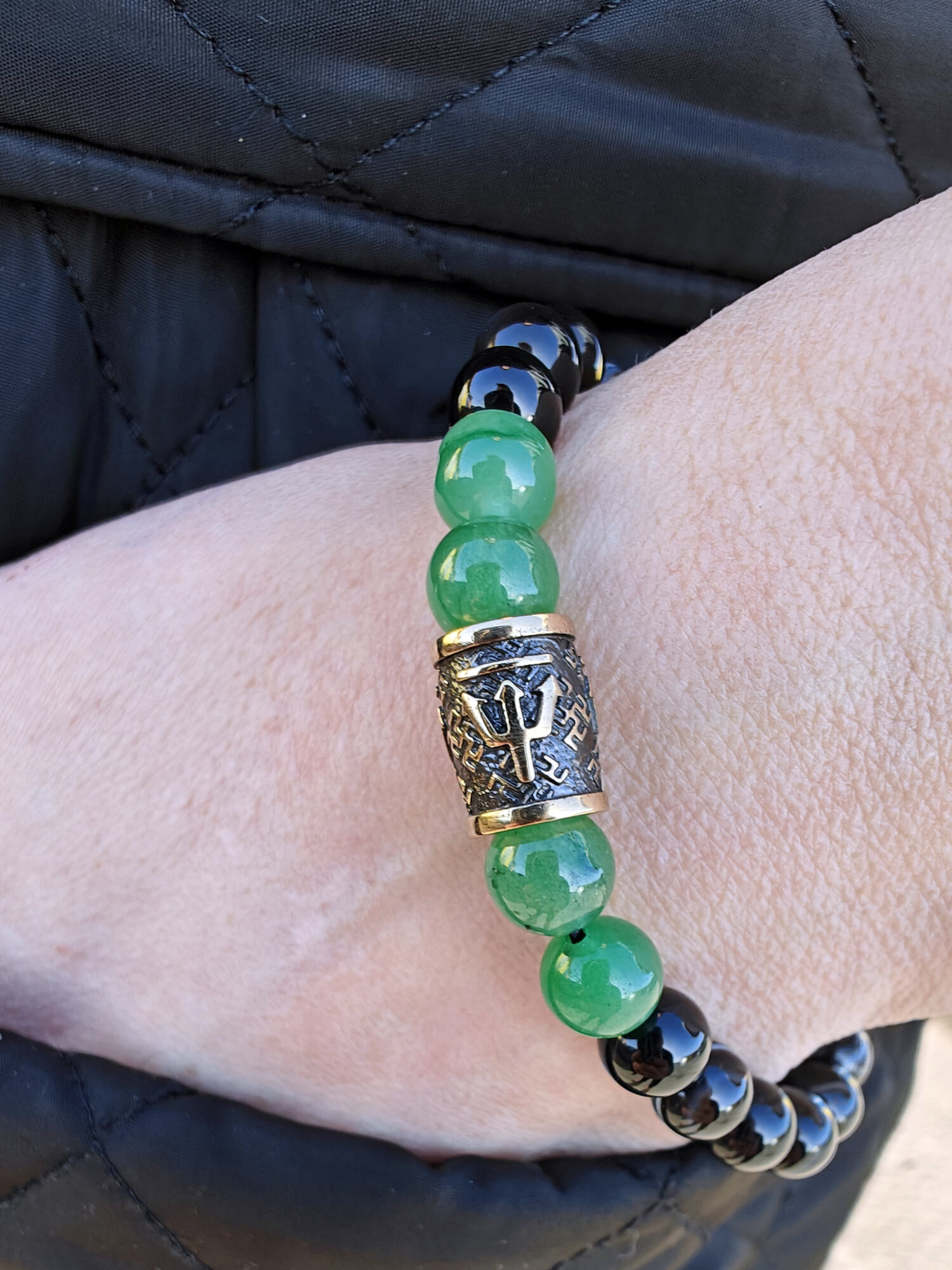 Браслет, агат, нефрит