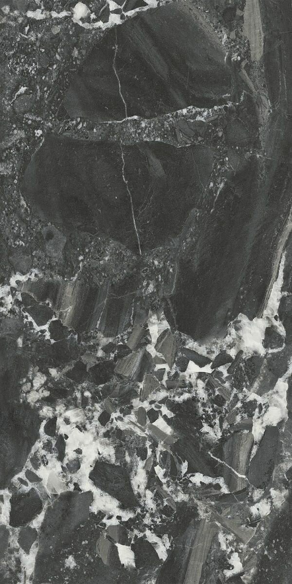 KERAMA MARAZZI Плитка Риальто чёрный глянцевый обрезной глянц 40x80 10 мм арт. 48007R (цена за 1.6 м2)