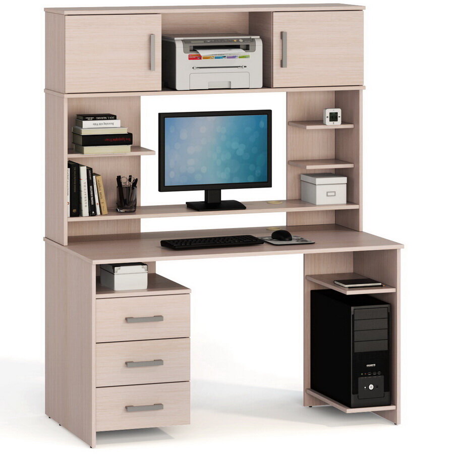 Стол компьютерный Вента-4 левый Дуб молочный