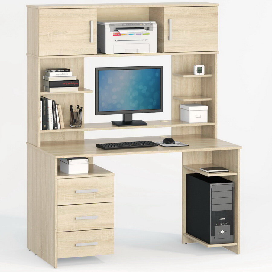 Стол компьютерный Вента-4 левый Дуб Сонома