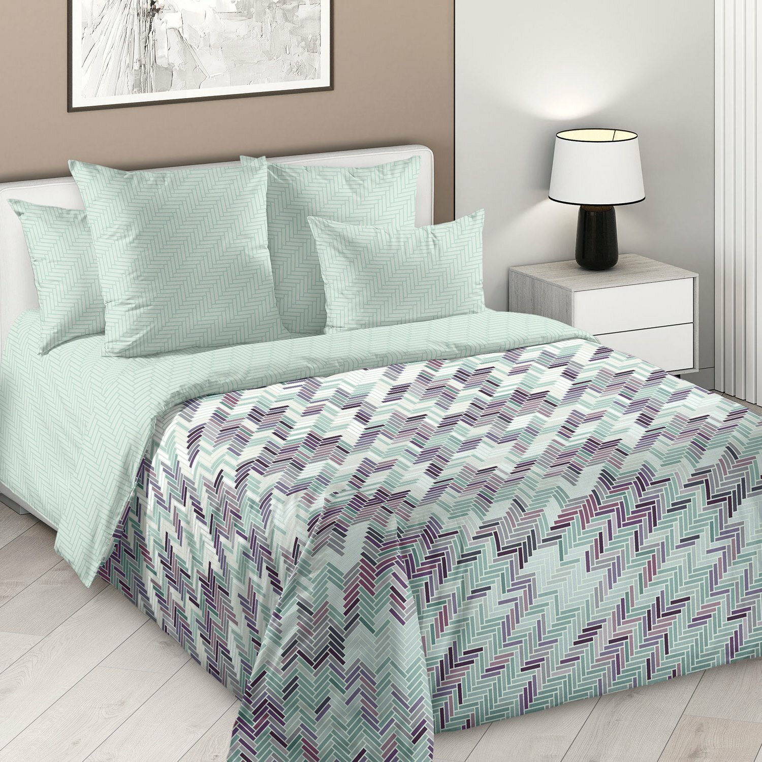 Покрывало из Перкали 180х225 стеганое "Турмалин 1"