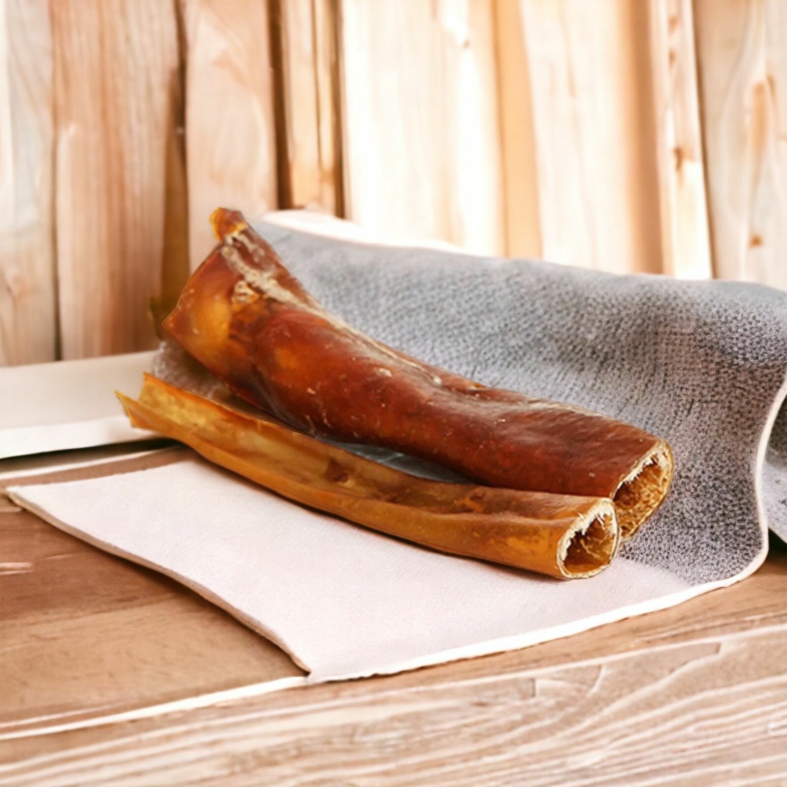 Бобик - Снобик аорта говяжья для собак, сушеная в дровяной печи, натуральные лакомства для собак мелких, средних и крупных пород, для щенков, 100 г х 1 шт, 23 см