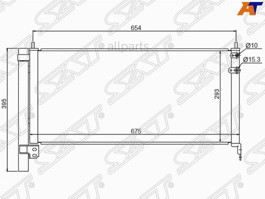 SAT ST-TYZ30-394-0 Радиатор кондиционера Toyota Prius (ZVW30) 09-16 / Prius Alpha 11-21 / Lexus CT 11-17 / HS 09-18 / T