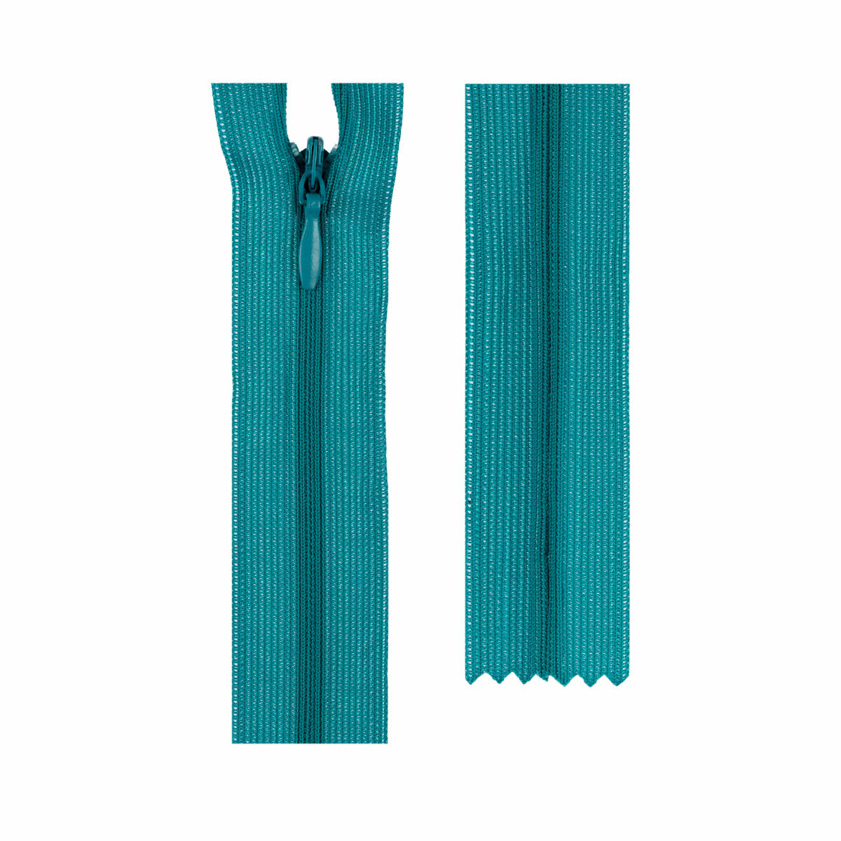 Молния Спираль н/р потайная т.3 Gamma G013P 30 см пластик 10 шт №203 т. бирюзовый