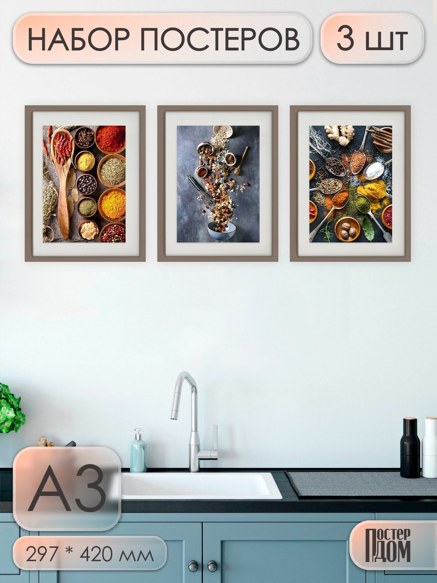 Постеры интерьерные на стену в кухню эстетика Бакалея