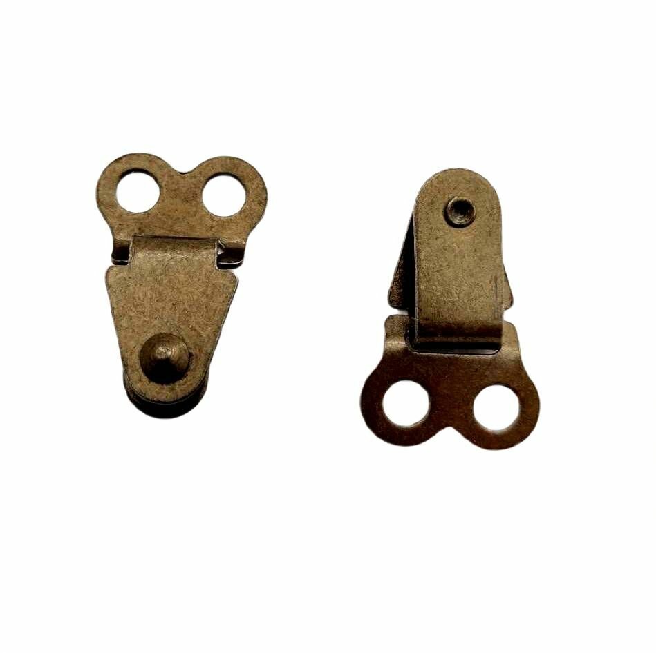 Петли обувные с роликом на 2 хольнитена, стальные, антик, с заклёпками, 12 шт