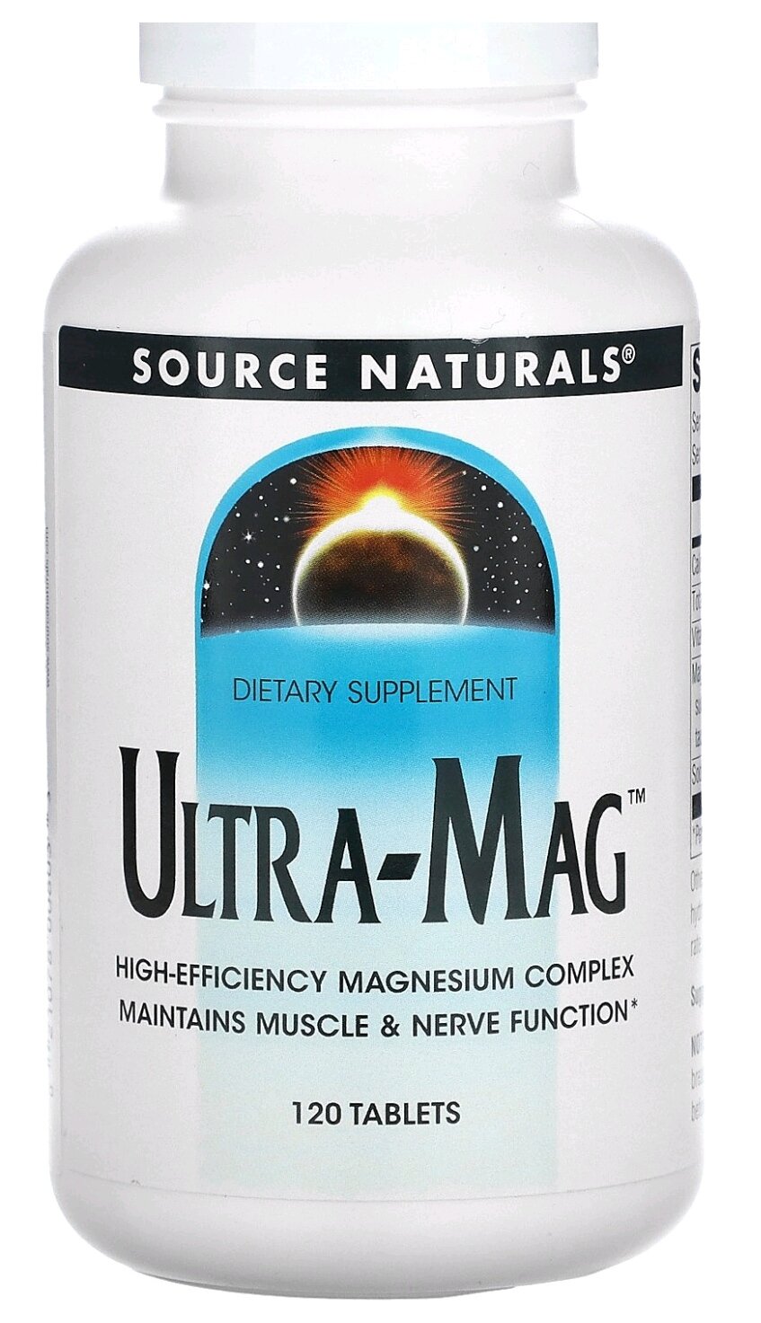Магний, Ультра маг, magnesium Ultra mag, 120 таб, Source naturals