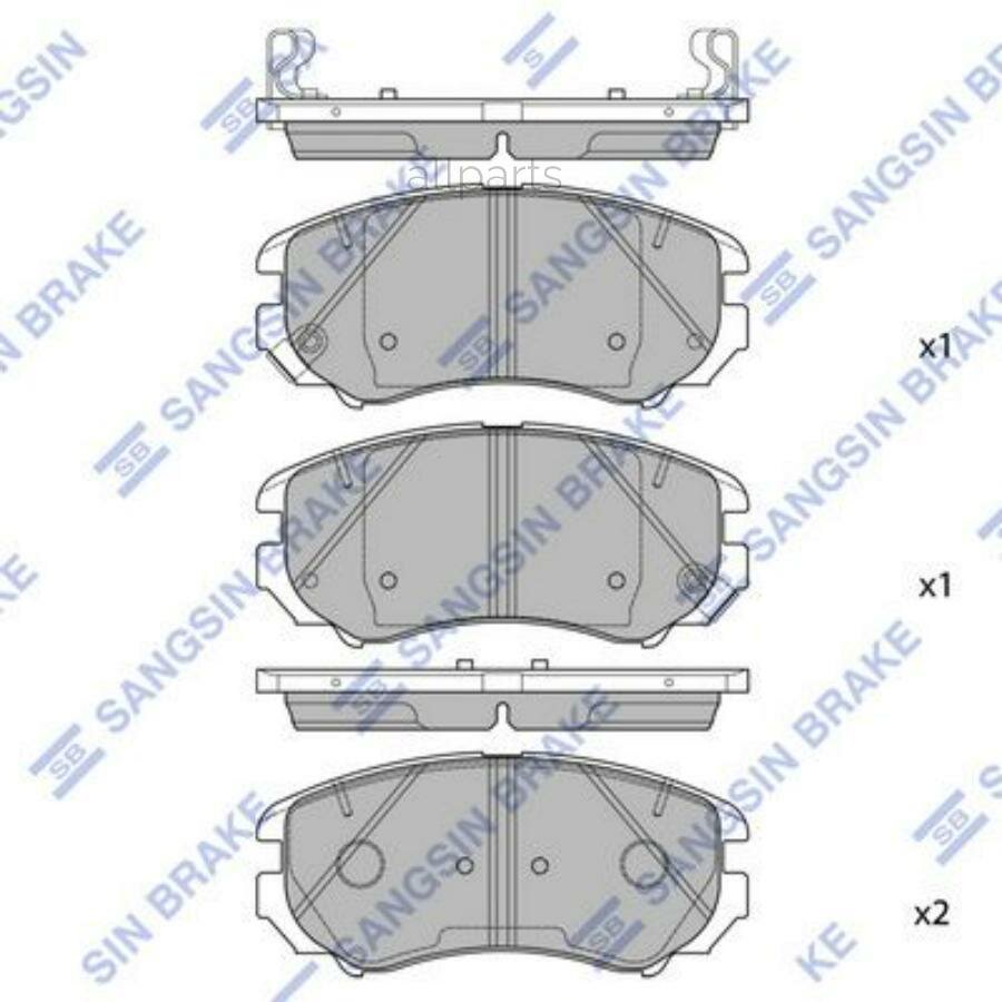 SANGSIN BRAKE SP2556 комплект тормозных колодок, дисковый тормоз