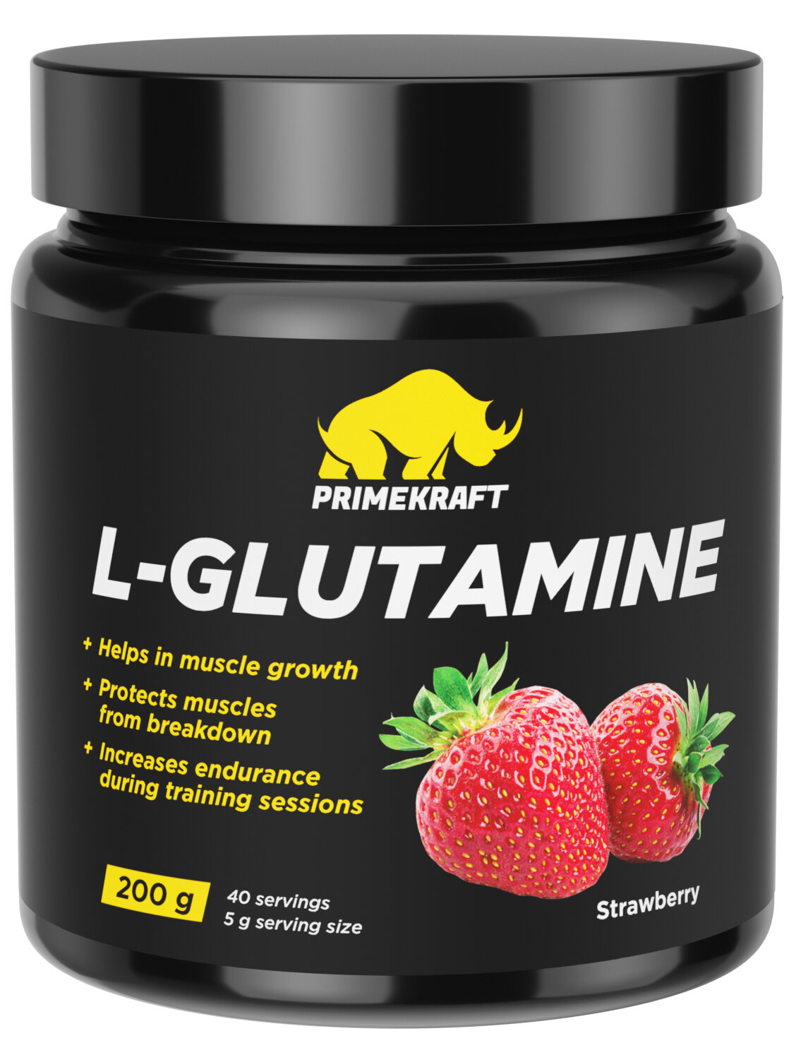 Л-Глютамин Prime Kraft L-Glutamine - 200 г, клубника