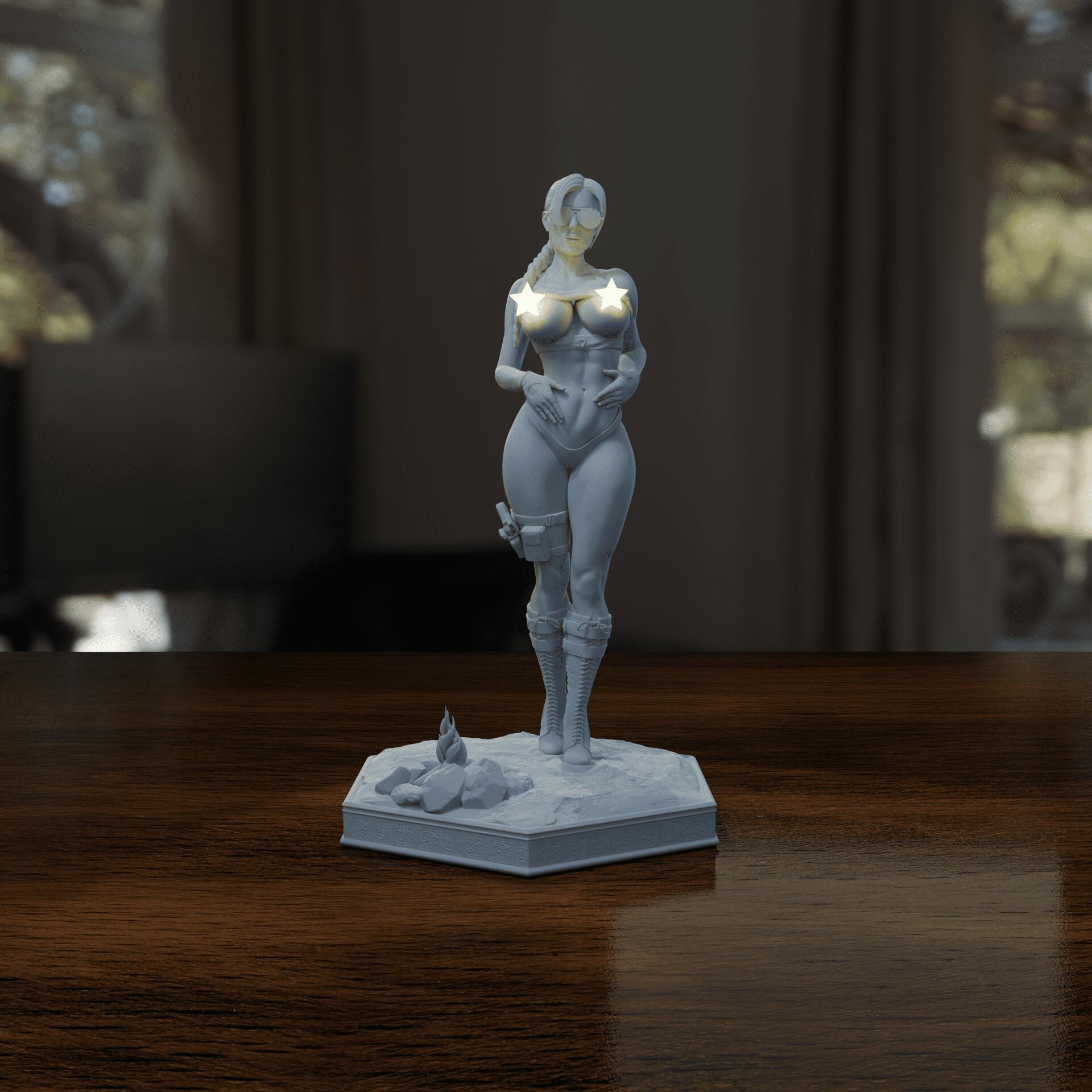 Фигурка Lara Croft 18+ 12см(Серая, сборная, предназначена для самостоятельной покраски)