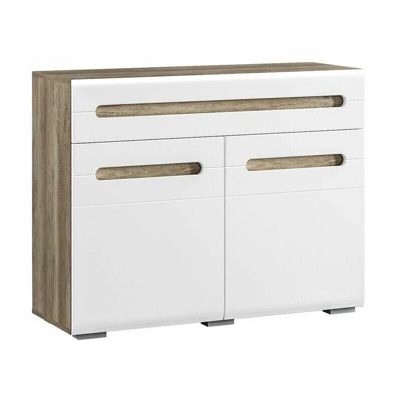 Тумба в прихожую ТБ-18 «Наоми», дуб каньон/белый глянец (1002х368х786)