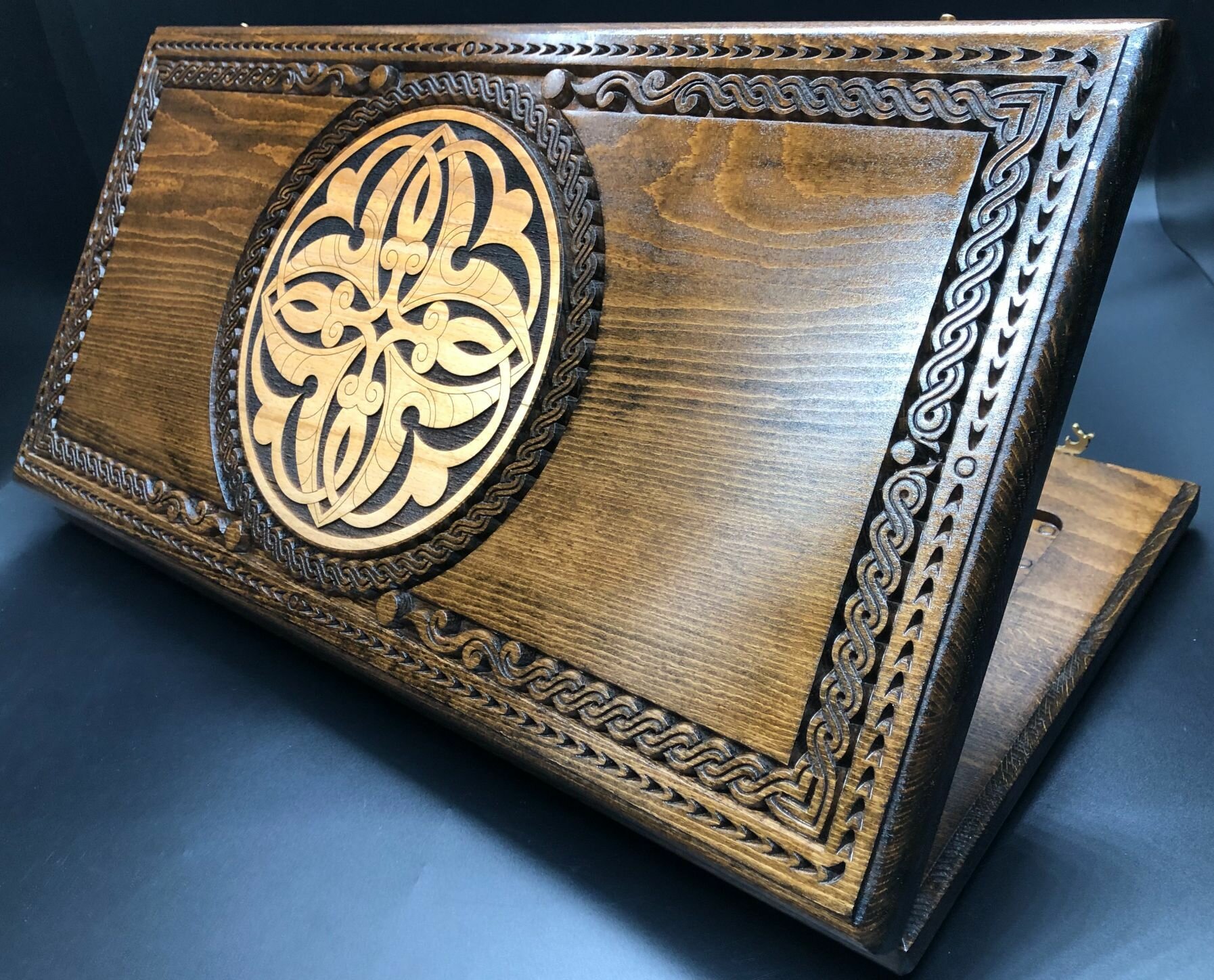 Нарды резные авторские "Орнамент Узор-5" большие 60х60 см