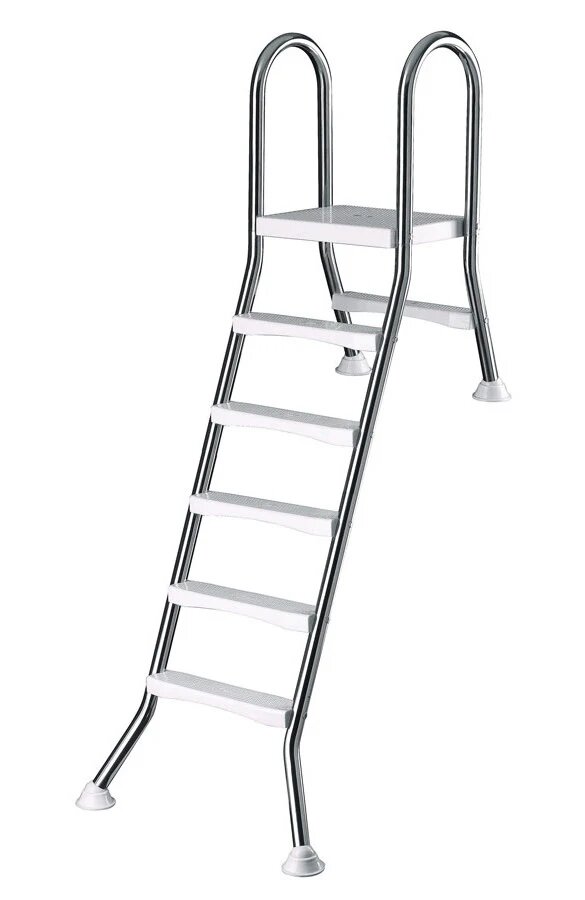 Лестница Chemoform 5+1 ступени для полузаглубленного бассейна 1,50 м, AISI-304 + пластик, цена - за 1 шт