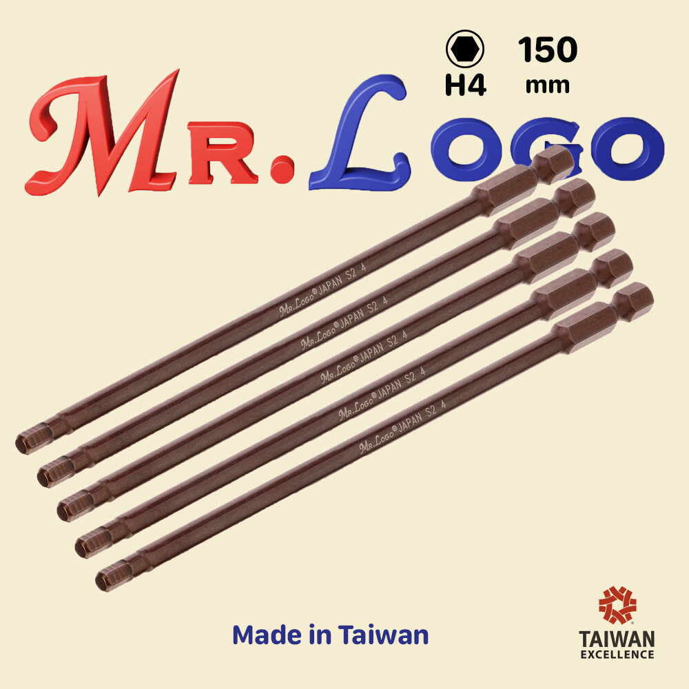Биты для шуруповерта магнитные H4 x 150 мм Mr.Logo Сталь - Японская S2 5 шт