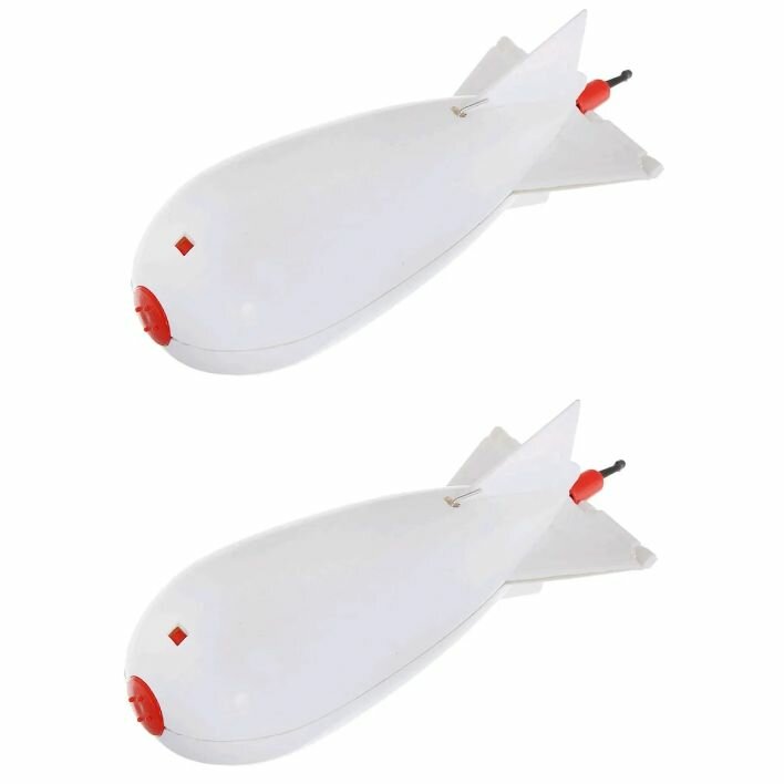 2 ШТ. Кормушка Ракета для закормки Спомб (бомба для закормки) 19 см / Белая