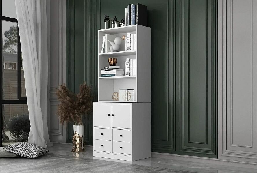 Cтеллаж книжный Билли Aiden 9 белый 101