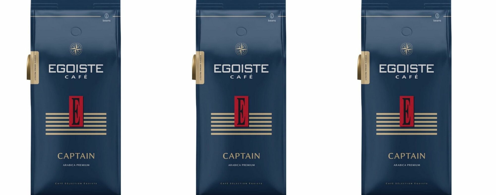 EGOISTE Кофе в зернах Captain, 250 г, 3 уп