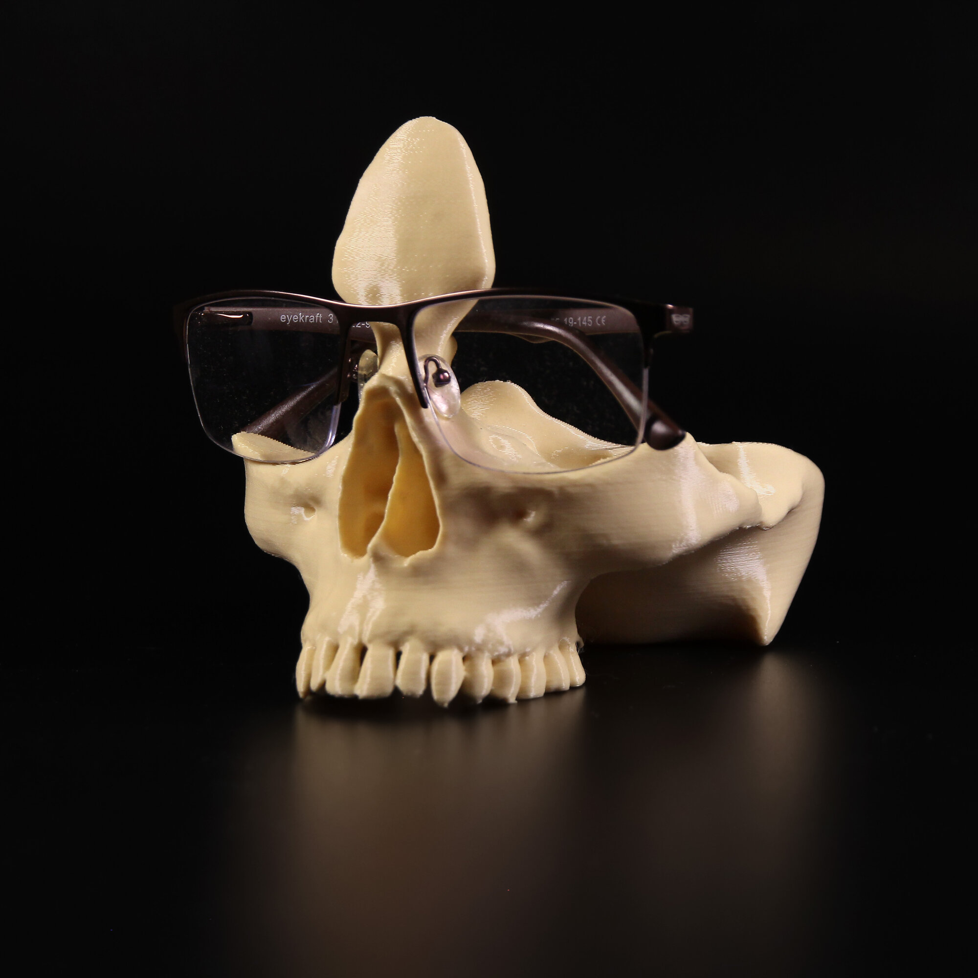 Подставка-череп для очков и мелочей в прихожую, кремовый, 3D печать