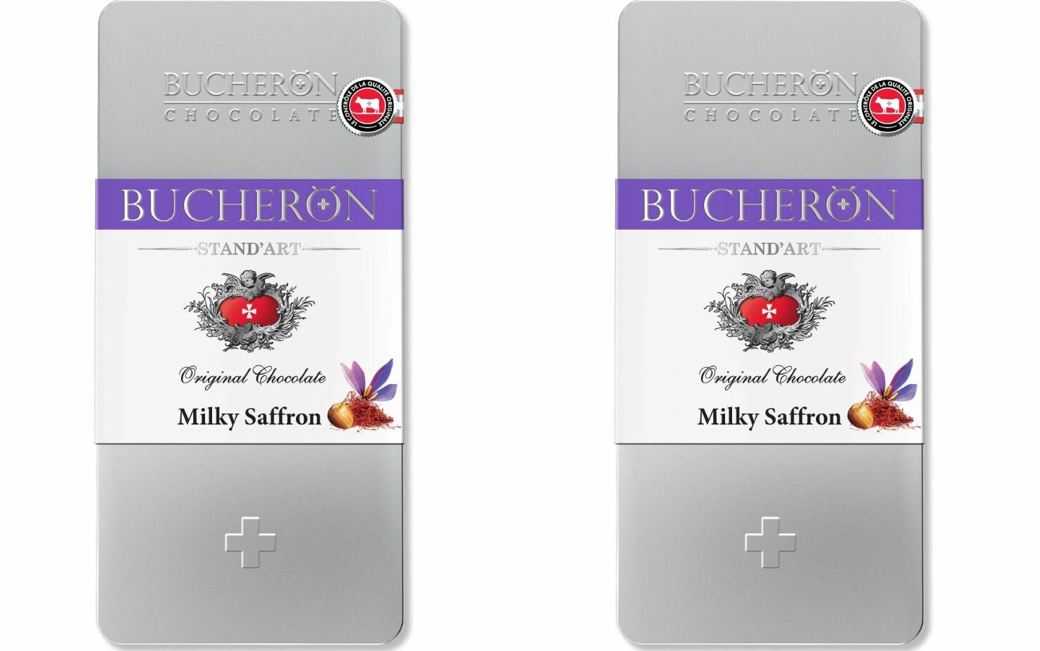 Bucheron Шоколад Stand'art молочный с шафраном и орехам, 100 г, 2 шт