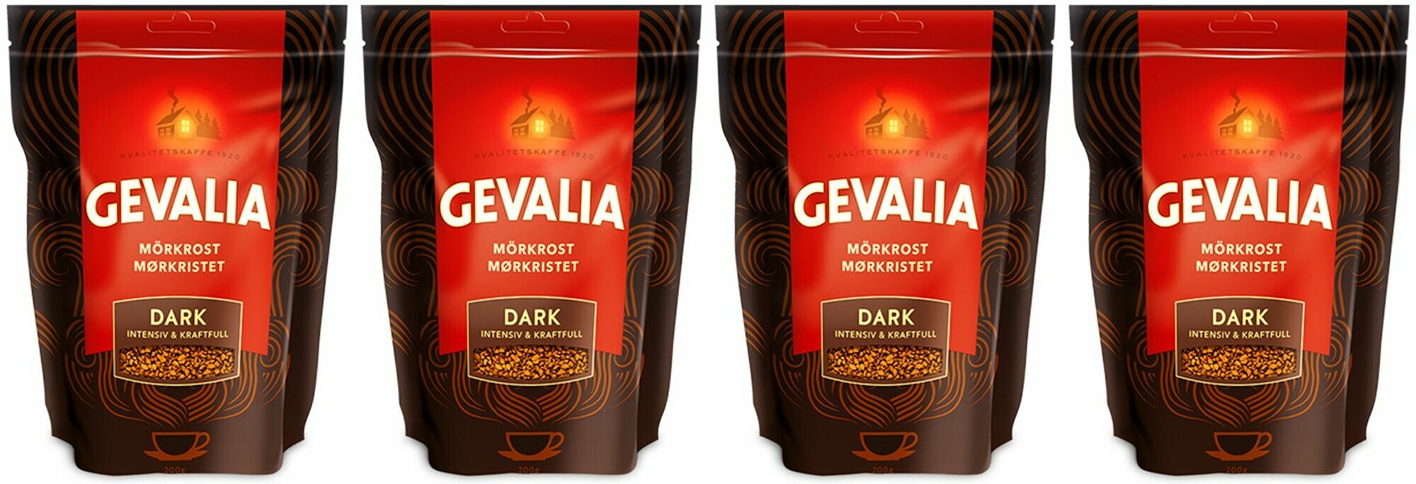 Кофе растворимый сублимированный GEVALIA Morkrost DARK (Нидерланды) 200 гр. х 4 шт.