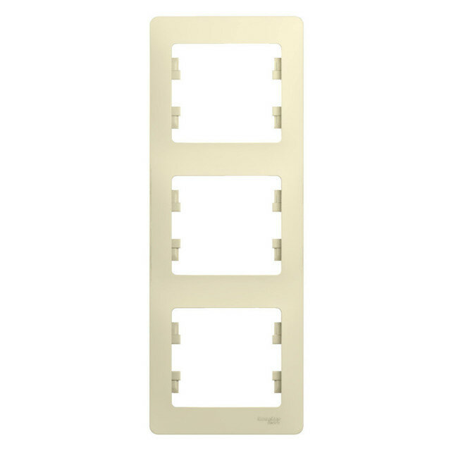 SCHNEIDER ELECTRIC Glossa рамка вертикальная бежевого цвета на 3 поста для панелей