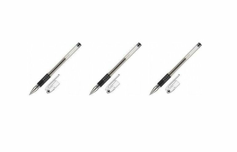 Pilot Ручка гелевая, G-1 GRIP, черная с резиновым грипом, 0,5 мм, 3 уп