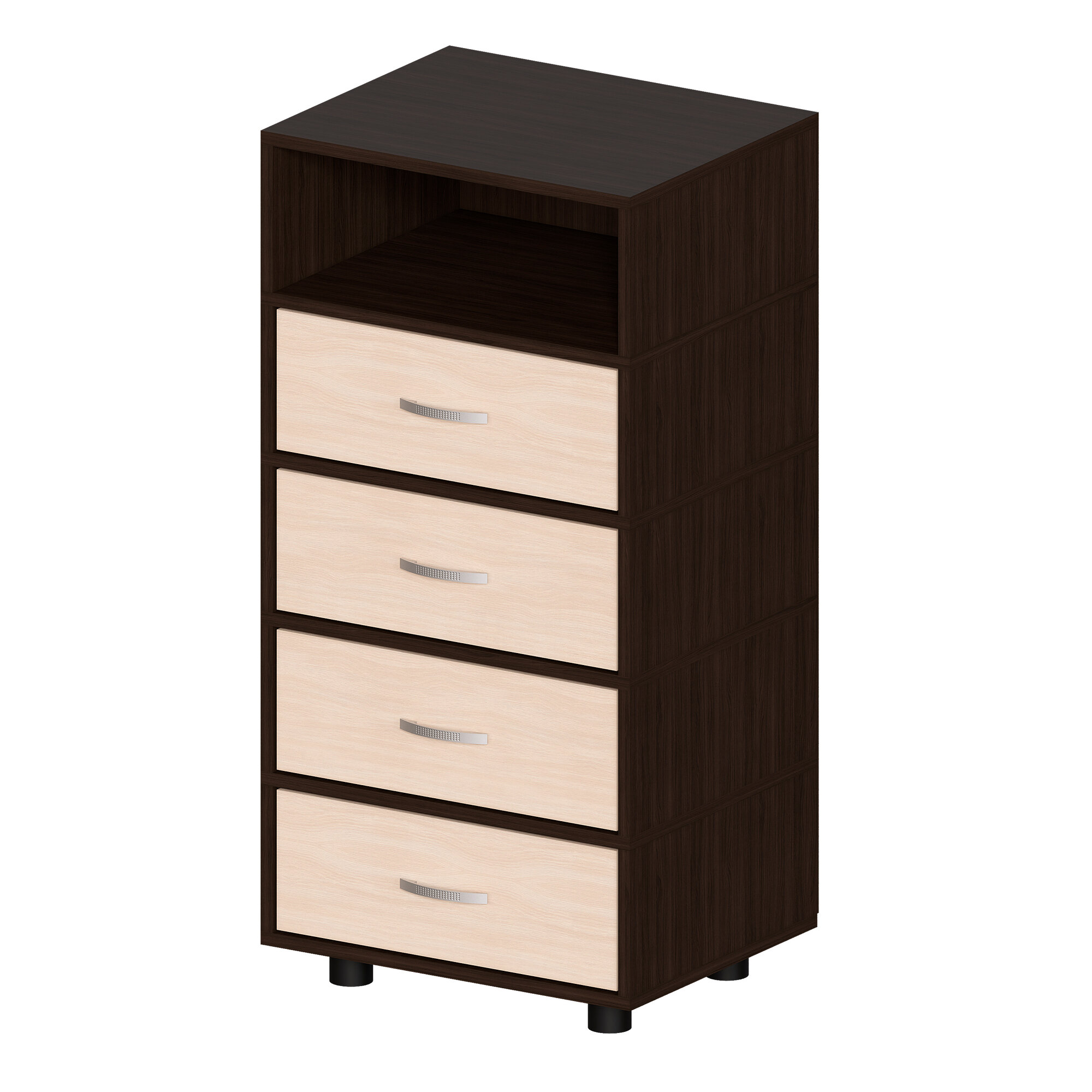 Комод СитиМебель-8 ШхГхВ: 40х30х103 см, цвет: каркас Венге, фасад дуб молочный