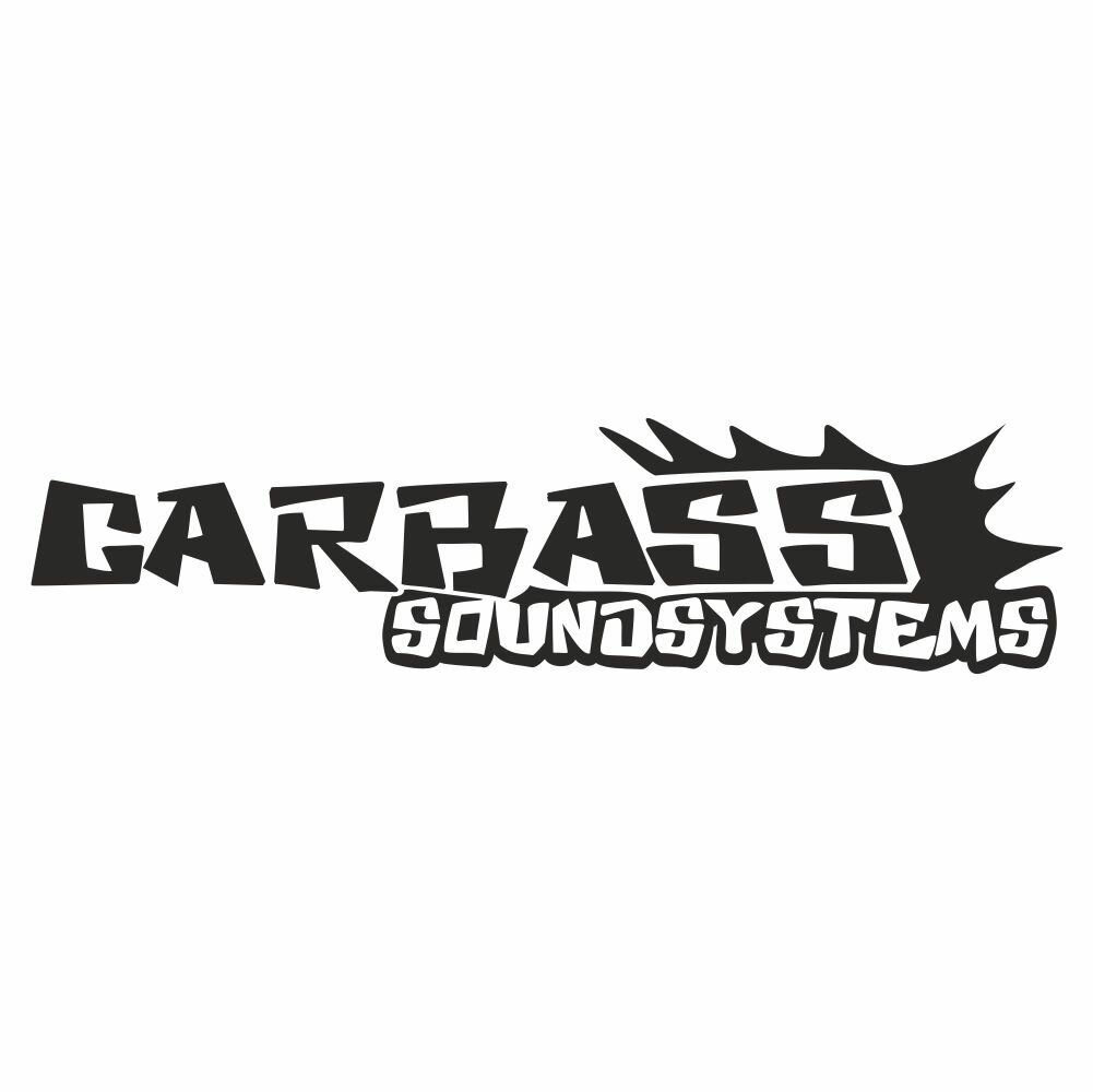 Логотип "CARBASS SOUNDSYSTEMS", 200х50мм, плоттер, черная, Арт рэйсинг