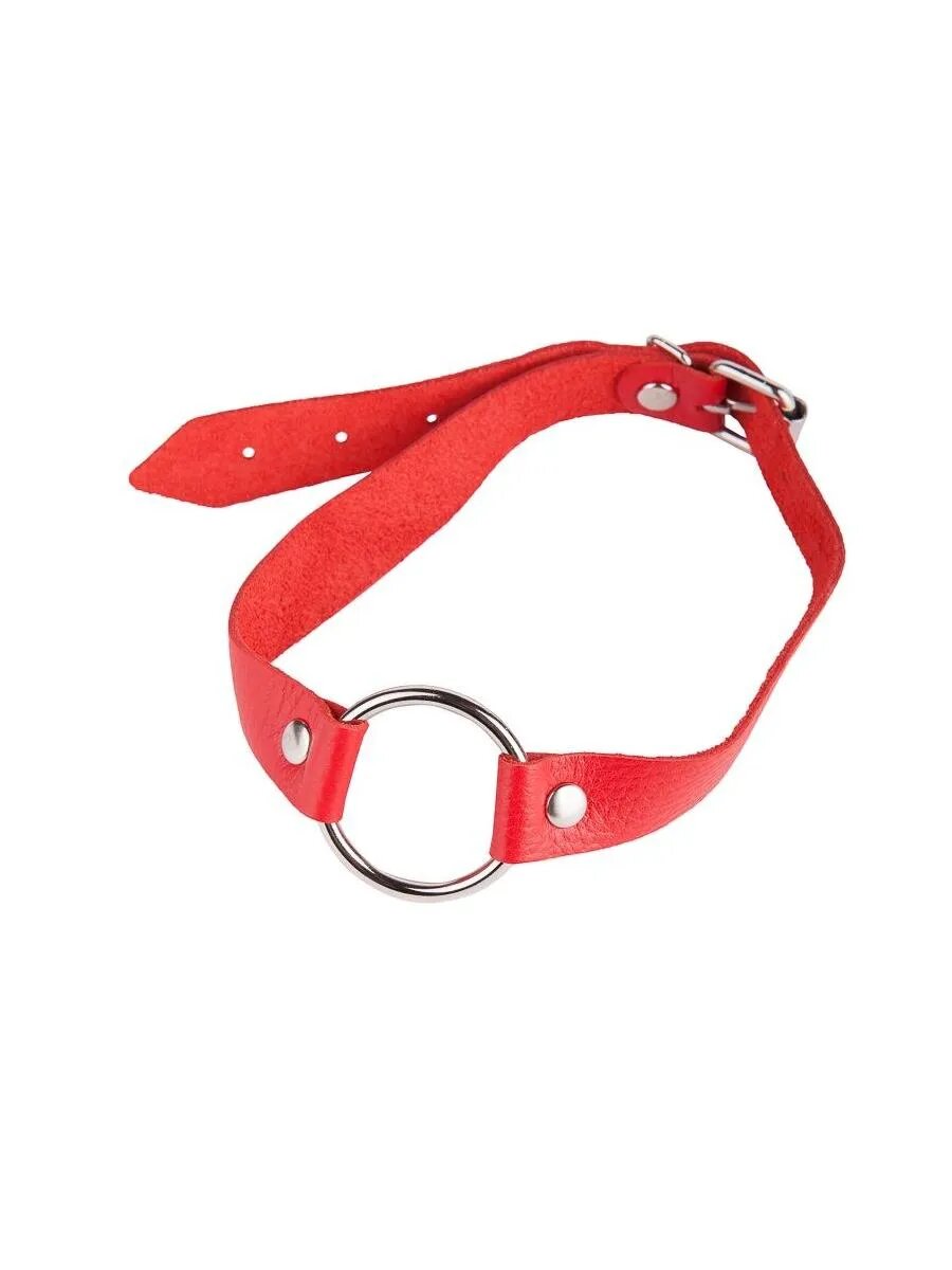 Кляп-кольцо на красных ремешках